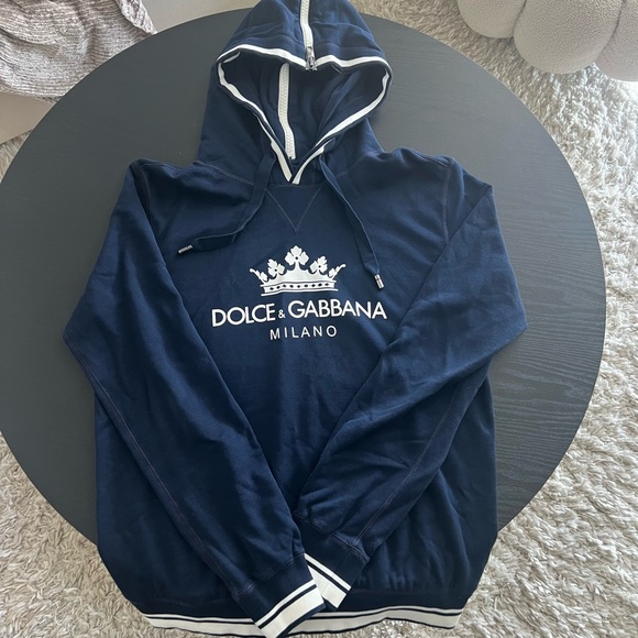 Dolce & Gabbana | Sweaters | Dolce Gabbana Navy Blue Hoodie | Poshmark